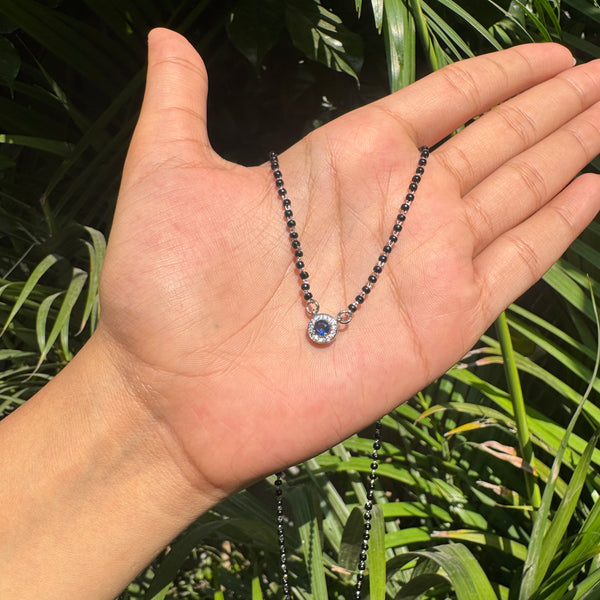 Silver Blue Stone Mangalsutra – Siya By Star
