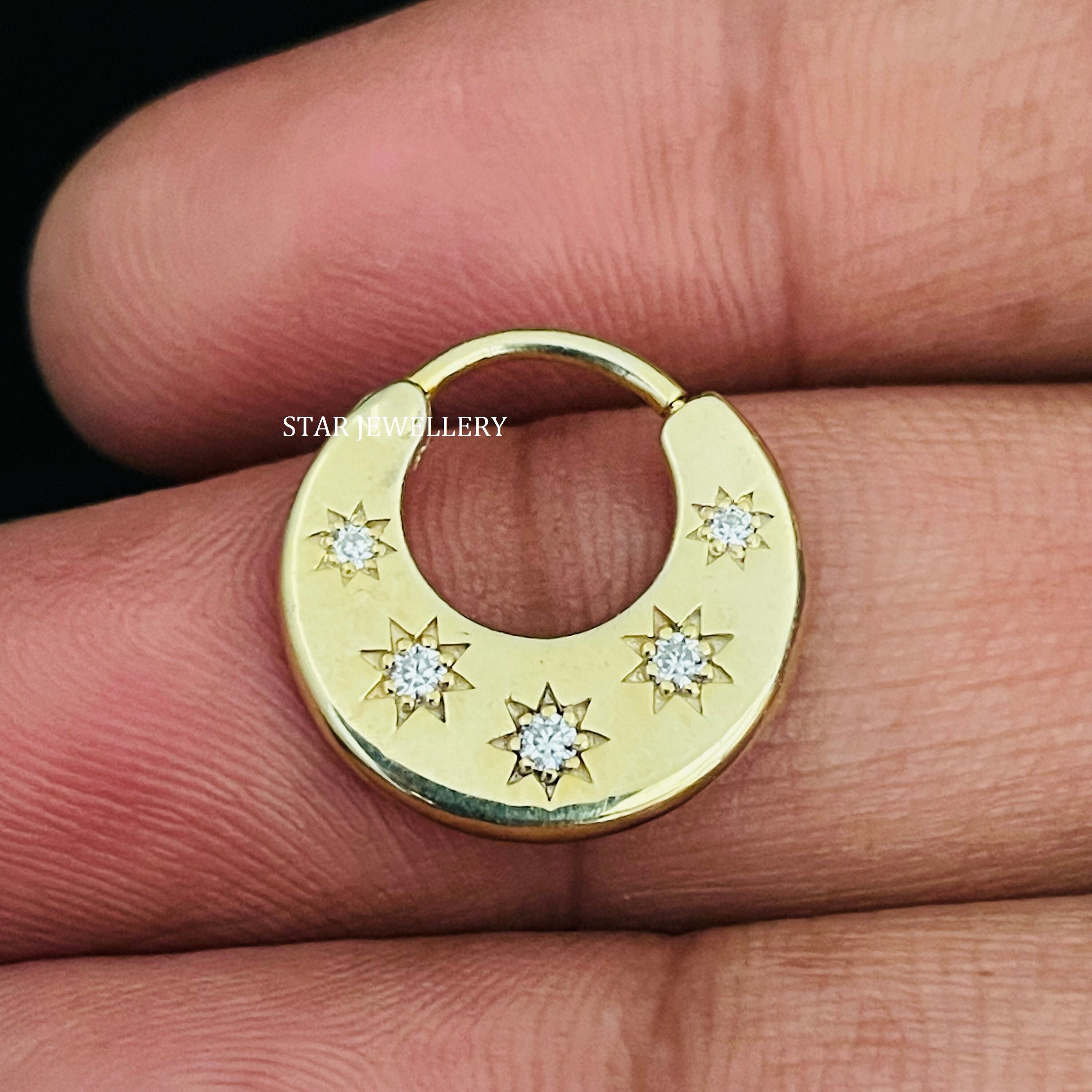 Lab Grown Diamond Crescent Septum Piercing – Siya By Star